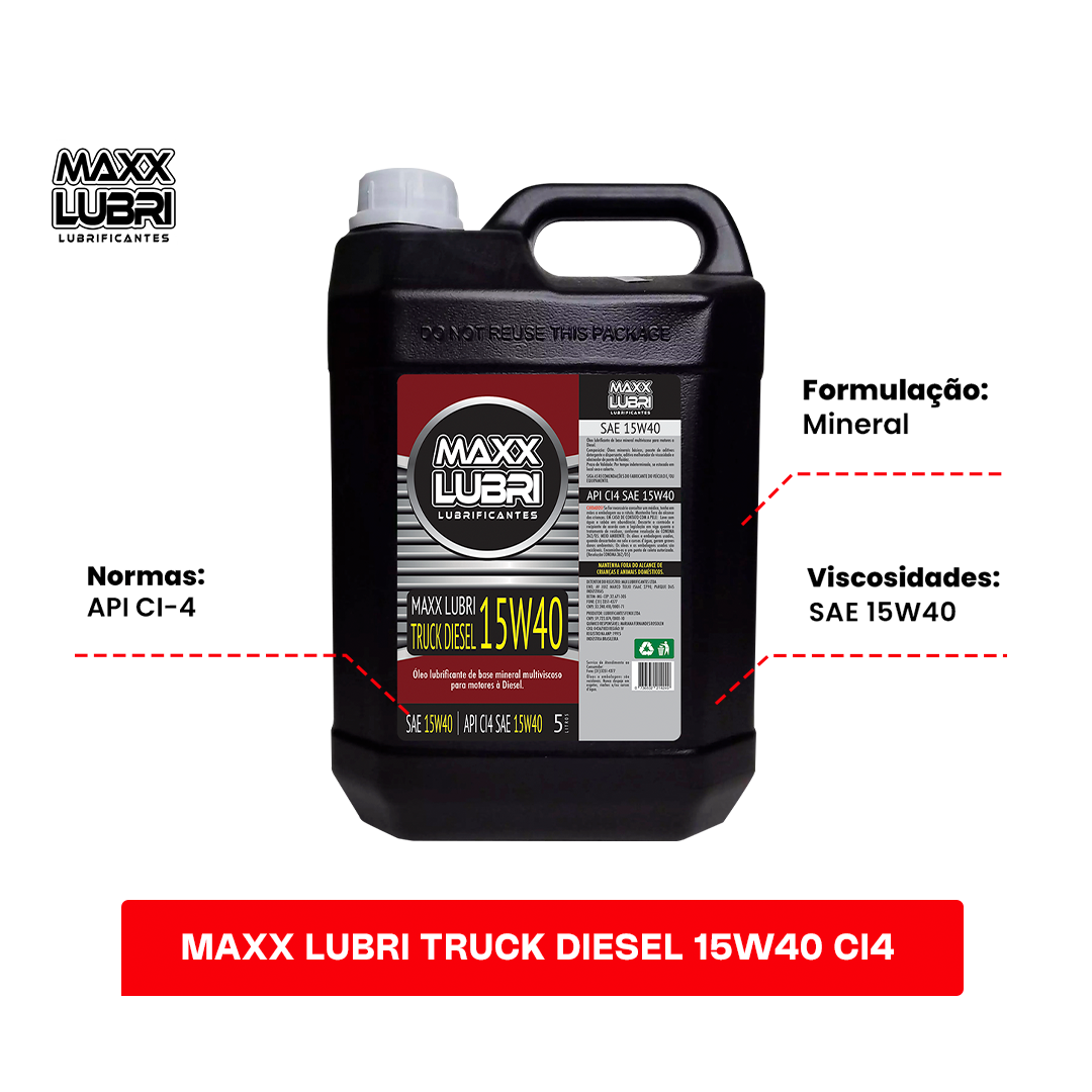 Maxx Lubri Truck Diesel 15W40 CI4 5L - Maxx Lubri